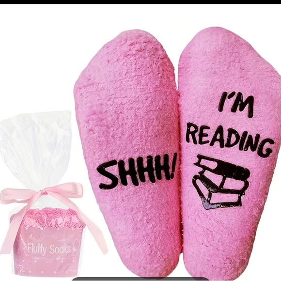 Accessories | Socks Pink Shh Im Reading Come Wrapped And Shaped Like ...